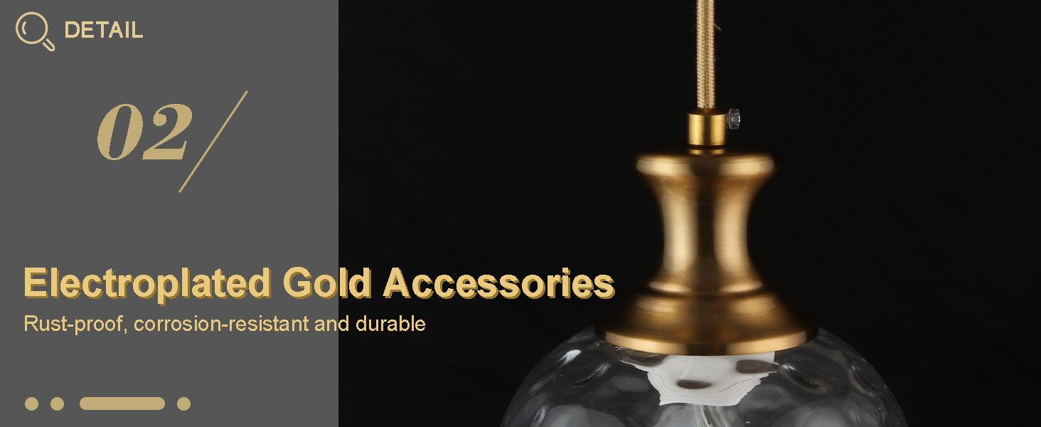 SADUENFR 2 Pack Glass Pendant Lights Kitchen Island Gold Vintage ...