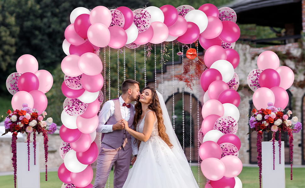 Amazon.com: KatchOn, Metallic Pink Balloon Arch Kit - 12 Inch, Pack of 60 | Metallic Pink ...