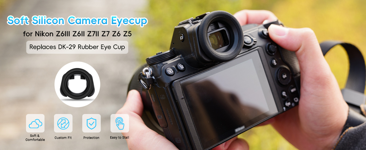 Amazon.com : Round Z5II Z6III Z6II Z7II DK-29 Eyecup, Soft Silicon Eye Cup Viewfinder Eyepiece ...