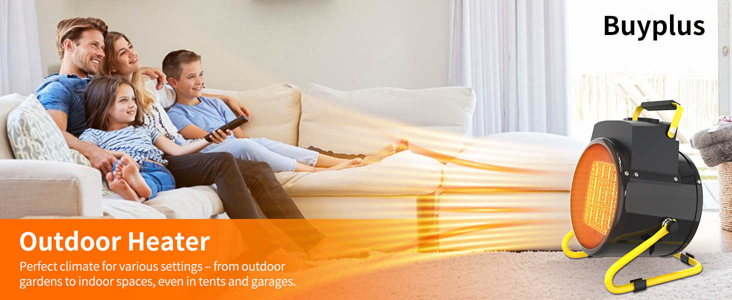 Amazon.com: Buyplus Outdoor Heaters for Patio, 1500W Portable Space Heater with 3S Fast Heating ...