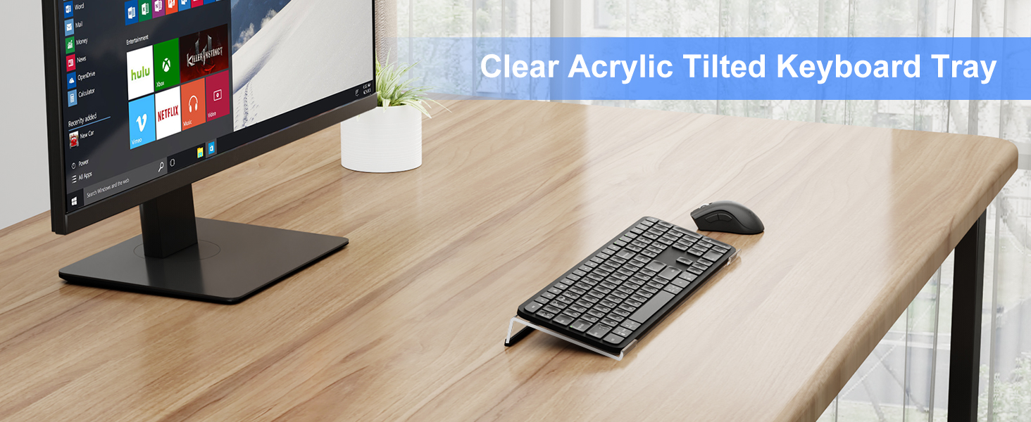 Amazon.com : Suptek 16.9"x5.7" Clear Acrylic Tilted Computer Keyboard ...