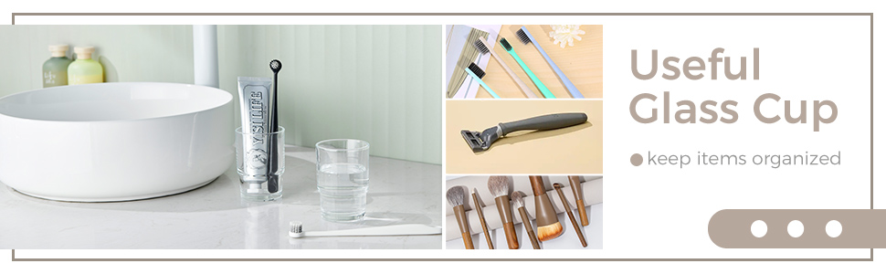 Amazon.com: Bathroom Glass Tumbler Cup 2 Pack, Aomasi Transparent ...