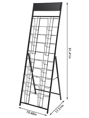 Amazon.com: Double A4 Magazine Display Stand 10-Tier Metal Brochure Display Stand Floor Standing ...