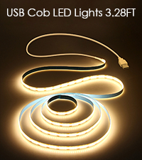 Amazon.com: Aclorol COB LED Strip Lights for TV 5V USB Powered Warm White 6.56FT 320Leds/M COB ...