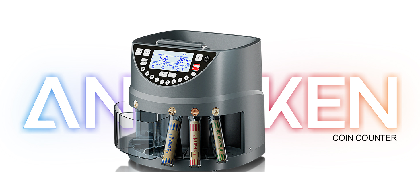 Amazon.com : Aneken Coin Counter and Sorter with TFT Display - Accurate Sorting Machine for 5 ...