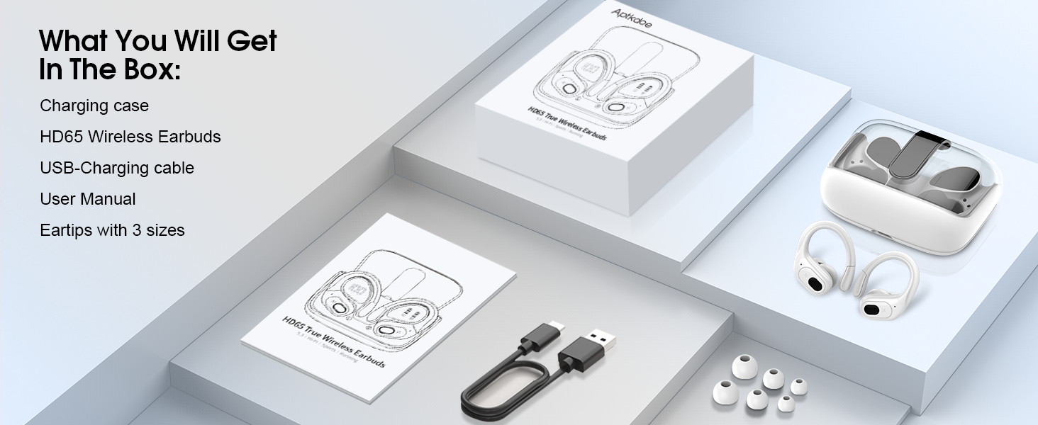 Amazon.com: Aptkdoe Wireless Earbuds 75hrs Bluetooth 5.4 Headphone ...