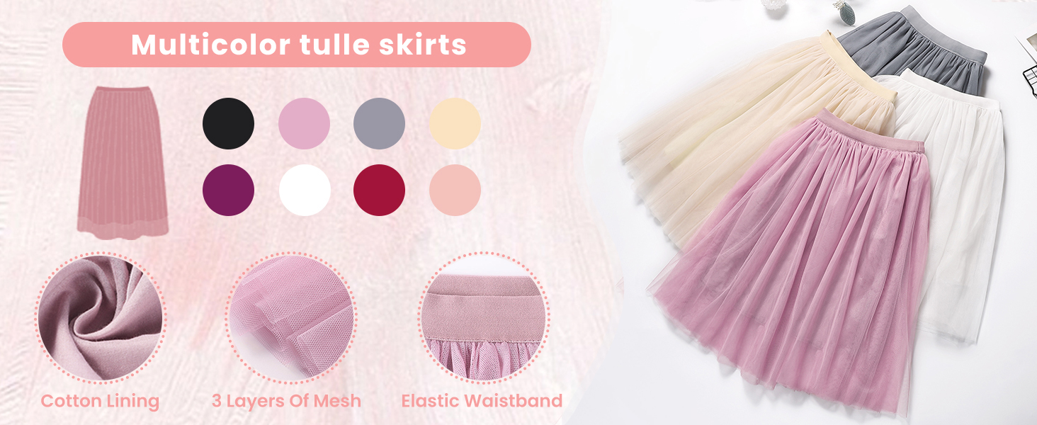 Amazon.com: BOOPH Girls Tulle Skirts A-line Mesh Skirt Long Beige Tutu Skirts Dress for Toddler ...