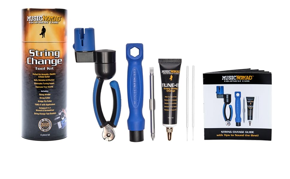 Amazon.com: MusicNomad 6 pc. Guitar String Change Tool Kit with Winder ...