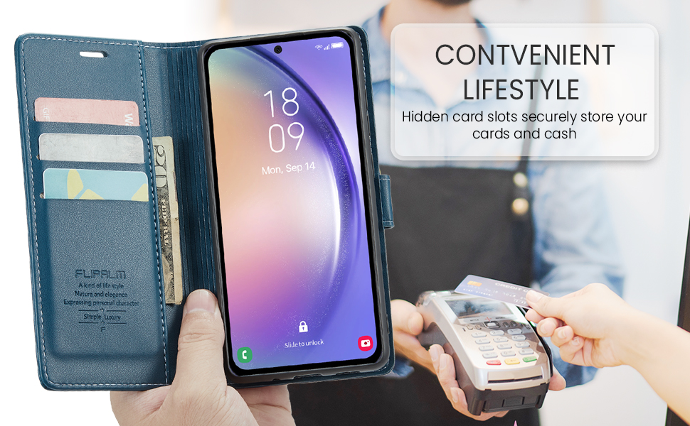 Amazon.com: FLIPALM for Samsung Galaxy A54 5G Wallet Case with RFID Blocking Credit Card Holder ...