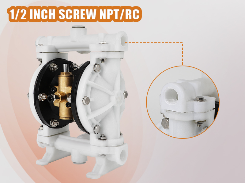 Amazon.com: Air Operated Double Diaphragm Pump 1/2 inch Inlet Pneumatic for Chemical QBK-15 10 ...