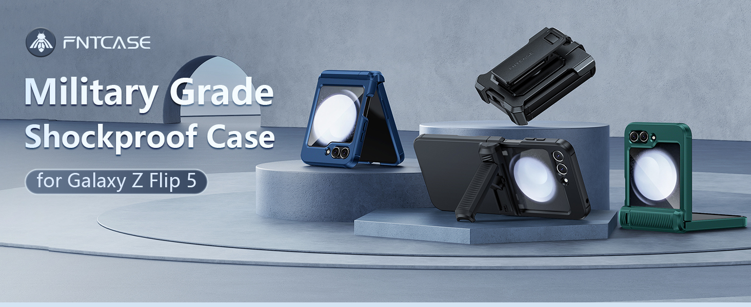 Amazon.com: FNTCASE for Samsung Galaxy Z-Flip-5 Case: Rugged Shockproof Samsung Flip 5 Case with ...