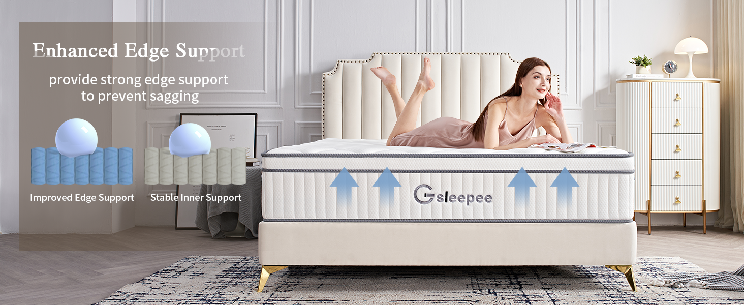 Gsleepee Double Mattress, 30cm Gel Memory Foam Hybrid Mattress Double Size in a Box, Motion ...