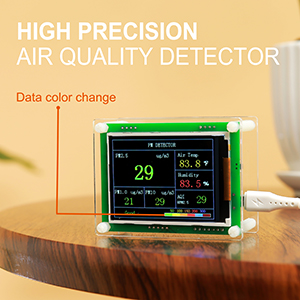 HOTKREM Air Quality Monitor pm2.5 pm10 pm1.0 Detector Indoor air ...