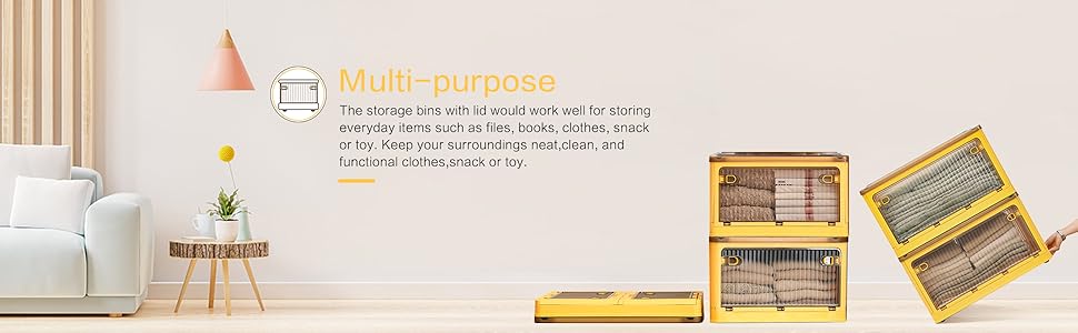 LINYAPRY 28 Liters Storage Bins with Lids, 2 Packs Large Plastic ...