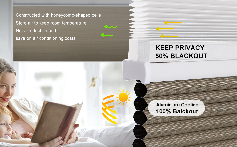 Amazon.com: Graywind Motorized Blackout Day Night Cellular Shades Compatible with Alexa Google ...
