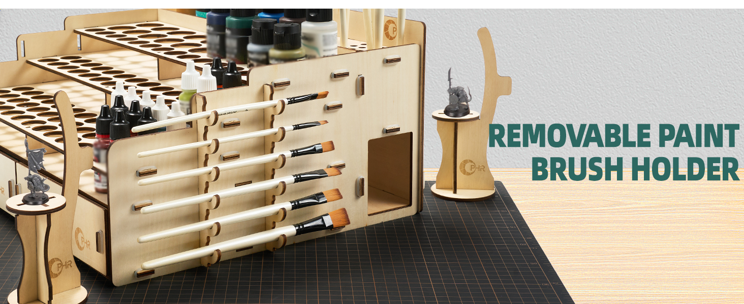 Amazon.com: OPHIR Wooden Paint Rack Organizer, Miniature Paint Holder with 104 Holes of 2 Sizes ...