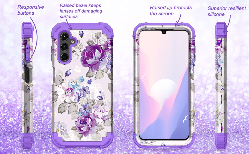 Amazon.com: Hocase for Galaxy A15 5G Case, Heavy Duty Shockproof Protection Soft Silicone Rubber ...