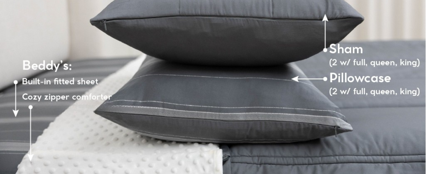 Amazon.com: Beddy's All in One Bed in a Bag Zipper Bedding Set, Bottom Sheet, Cuddle Blanket ...