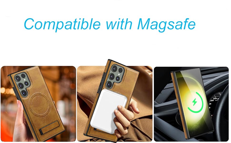 Amazon.com: Lunivop for Samsung Galaxy s24 Ultra Case Leather [Compatible with Magsafe Wireless ...