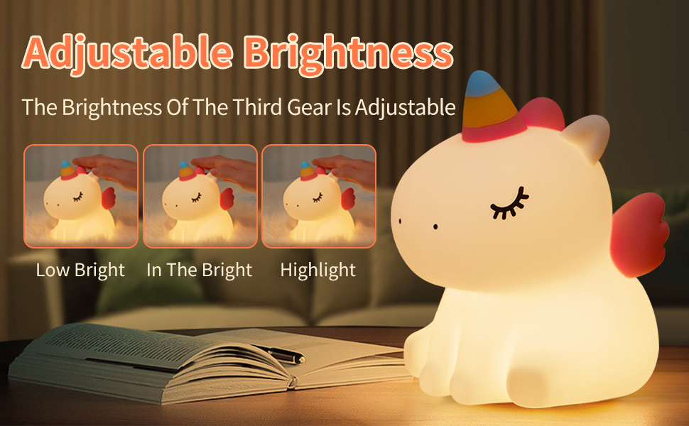 Amazon.com: AVACOM Unicorn Night Light for Kids - Cute Nursery Night Light, LED Squishy Unicorns ...