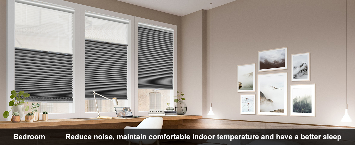 Persilux Custom Blinds Cordless Blackout Cellular Shades for Window, Top Down and Bottom Up ...