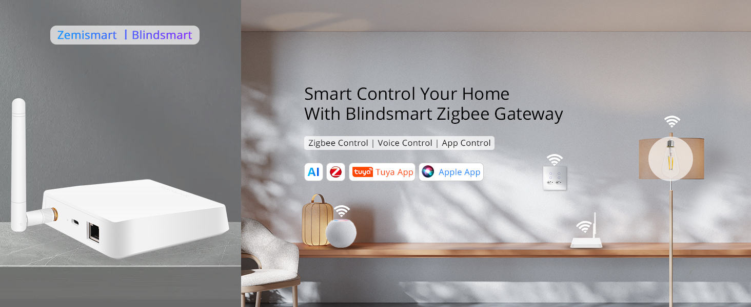 Zigbee Hub with Antenna Works with Apple Home Homekit, Wired Smart Home Automation Hub Zigbee ...