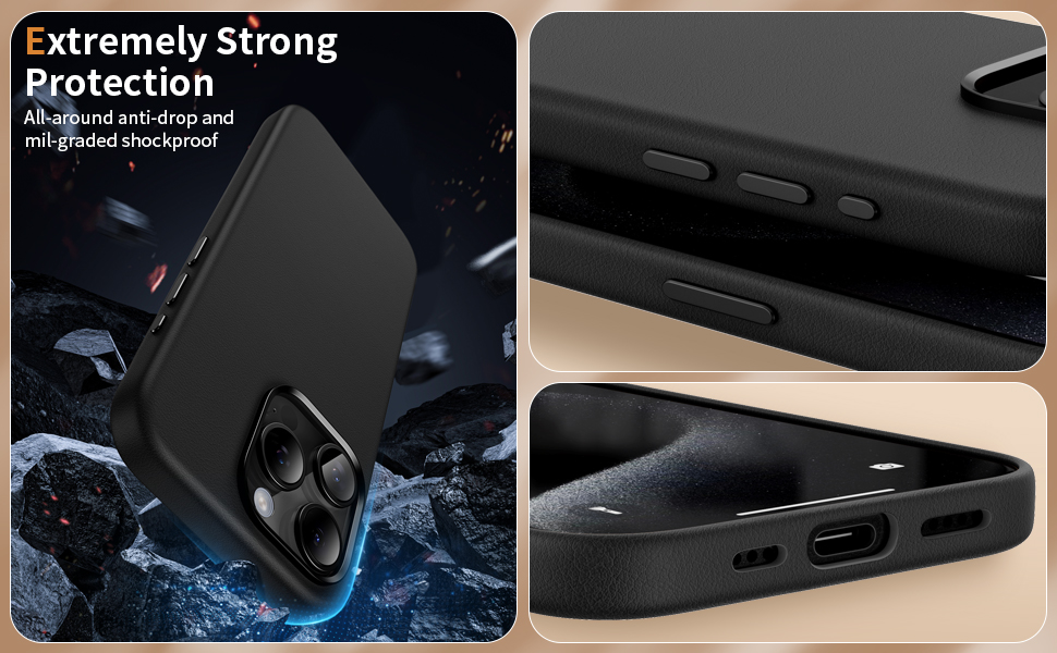 Amazon.com: Rumwot for iPhone 15 Pro Leather Case | Genuine Full Grain Leather| Compatible with ...