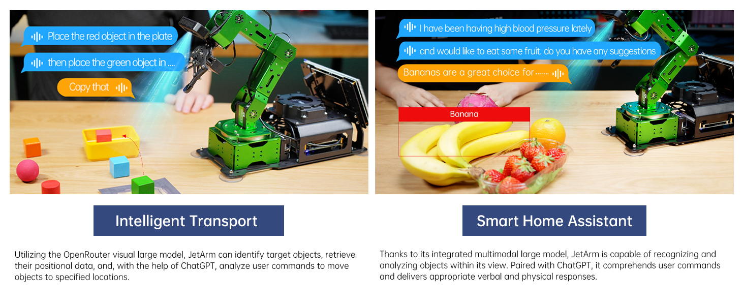 Amazon.com: HIWONDER ROS2 ROS1 ChatGPT Robotic Arm 6DOF Flexible AI Model Smart Programming ...