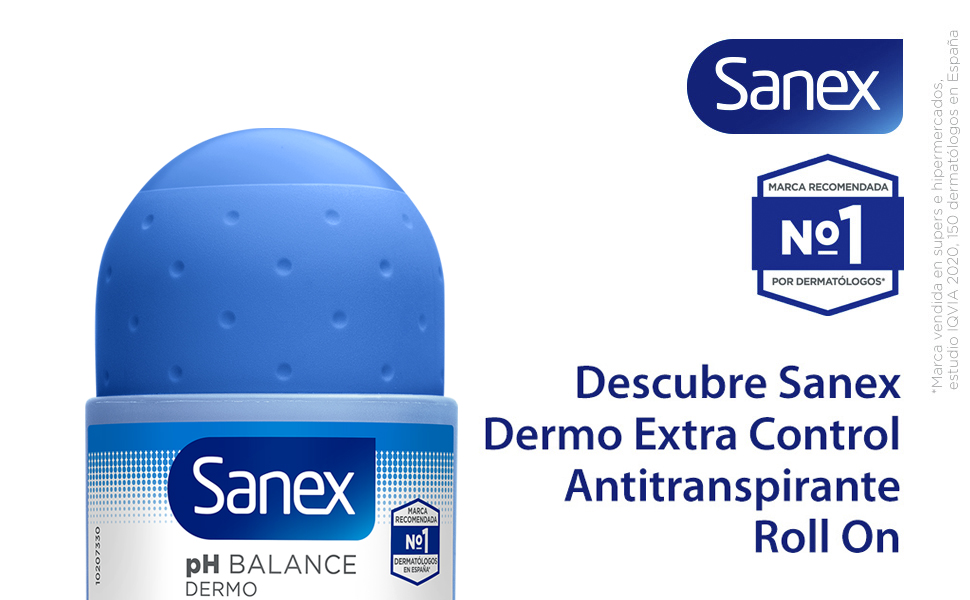 Sanex Dermo Extra Control, Desodorante Hombre o Mujer, Desodorante Roll-On, Pack 6 Uds x 50 Ml ...