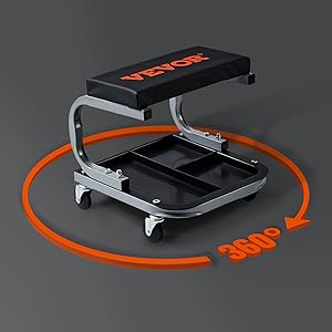 VEVOR Rolling Creeper Garage/Shop Seat, 250 LBS Capacity Padded Rolling Workshop Stool with Tool ...
