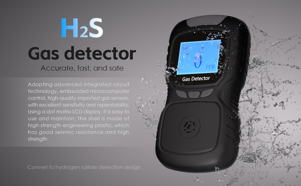 H2S Monitor Clip Single Gas H2S Detector Portable Hydrogen Sulfide ...