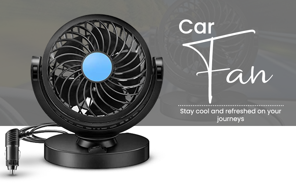 WolkomHome Car Fan 12V 360 Degree RoCompatible with T-atable High Speed Quiet Strong Dashboard ...