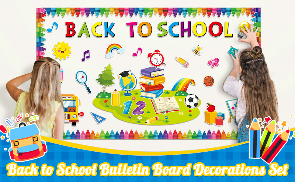 Amazon.com: ZEYGC 60Pcs Bulletin Board Decorations Set Colorful Welcome ...