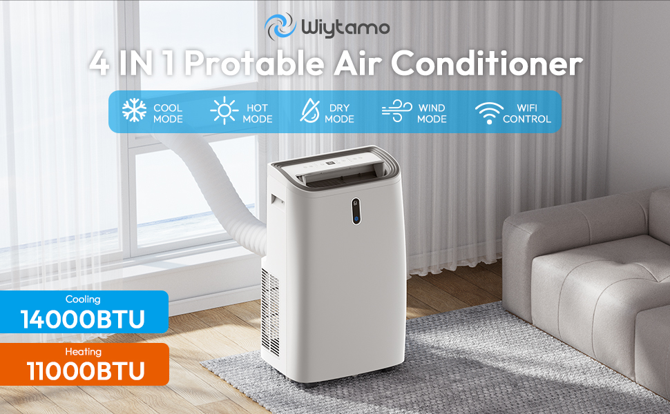 Amazon.com: WIYTAMO Portable Air Conditioners 14000 BTU with WiFi Enabled,5 in 1 AC Unit for ...