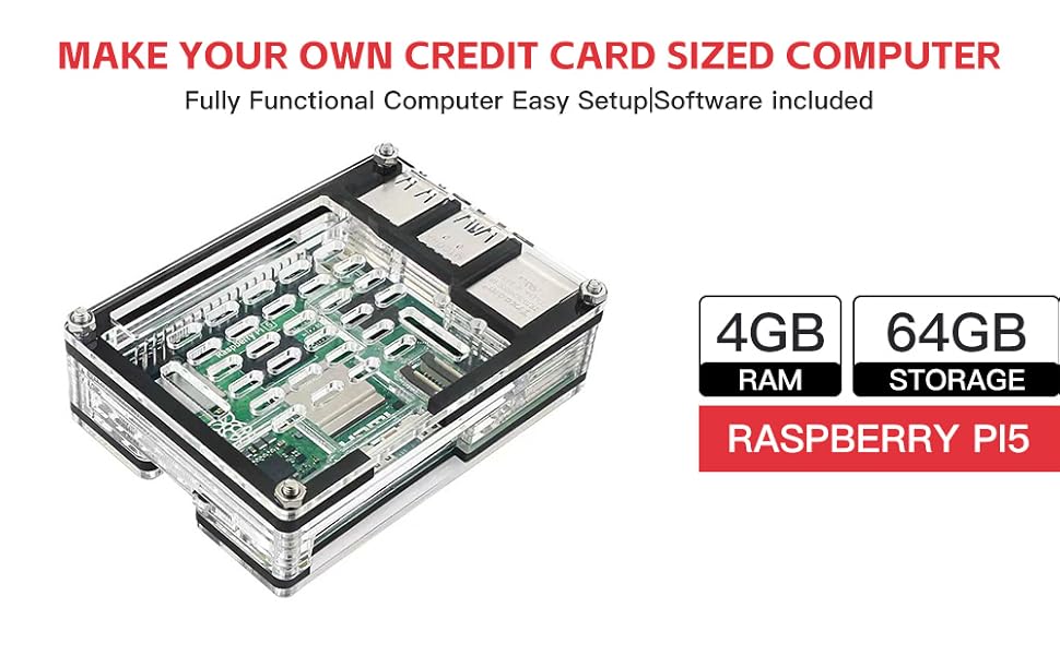 Marstudy Kit de démarrage Raspberry Pi5 – Édition 64 Go, Raspberry Pi 5 ...