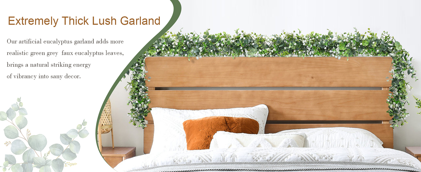 Amazon.com: SOMYTING Artificial Eucalyptus Garland 2 Packs 6Ft Faux Eucalyptus Garlands ...