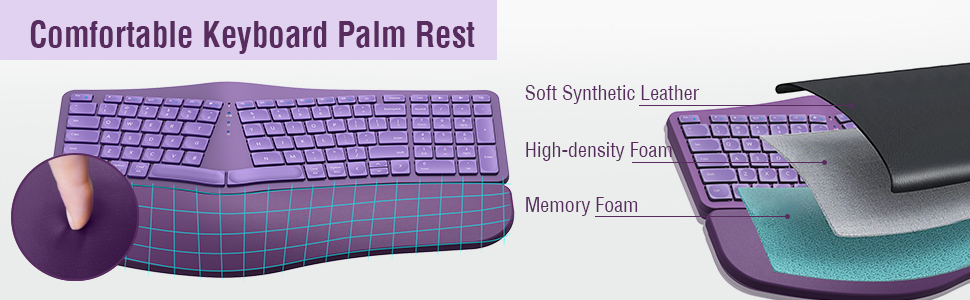 Mk960 Ergonomic Wireless Keyboard Mouse Combo Bluetooth 2 4g Split Design Keyboard