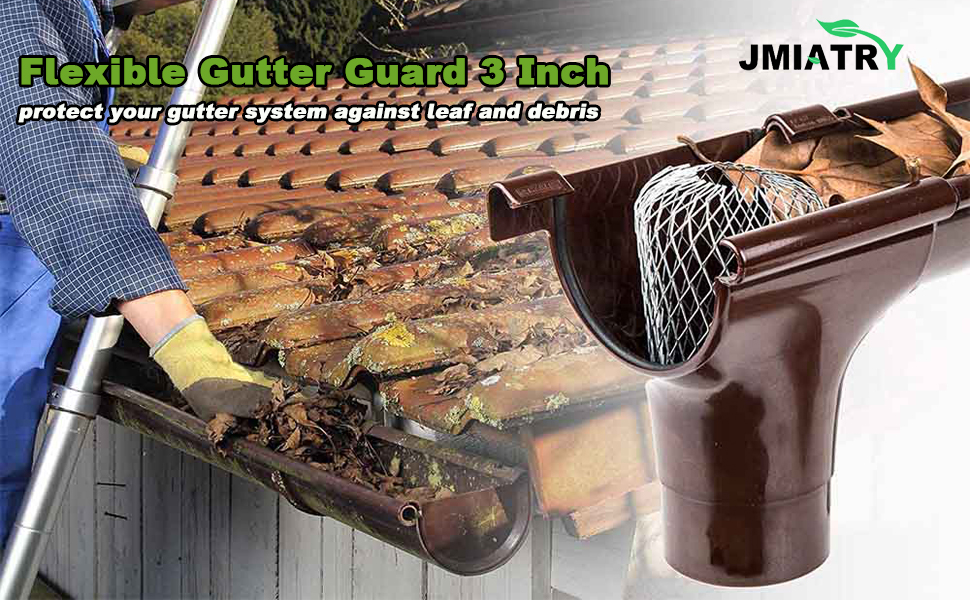 JMIATRY 16PCS Gutter Guards 3 Inch Downspout Guards Aluminum Leaf ...
