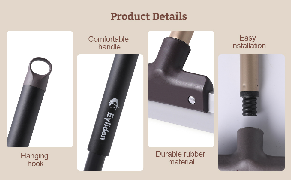 Amazon.com: Eyliden Rubber Floor Squeegee, Quick Water & Foam Removal Broom | Heavy-Duty, Dual ...