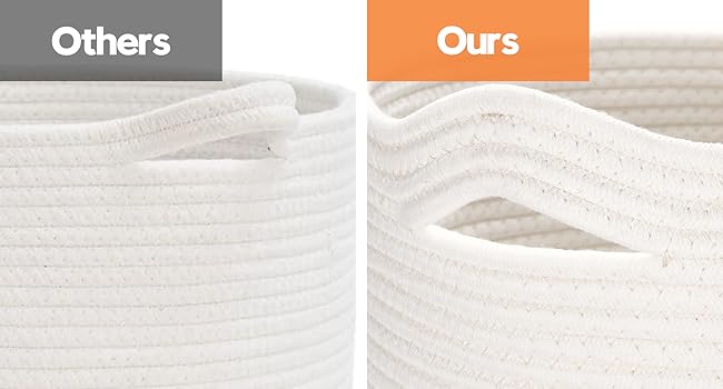 Amazon.com: Sea Team Large Size Cotton Rope Woven Storage Basket with ...