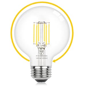 Amazon | Wonninek LED フィラメント電球 6W エジソンランプ E26口金 G95 2700K 電球色 白熱電球60W形相当 エジソン バルブ 広配光タイプ 360度発光 ...