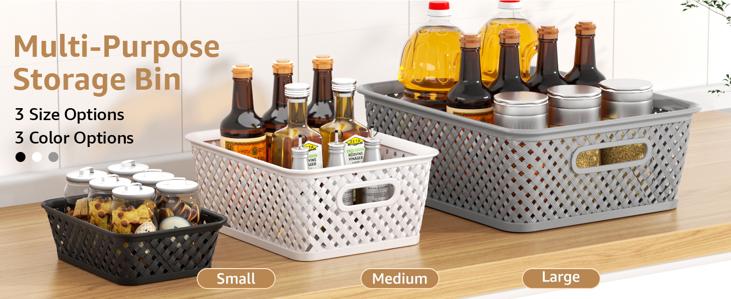 Amazon.com: MaxGear Organization and Storage 3 Packs, Plastic Bins ...