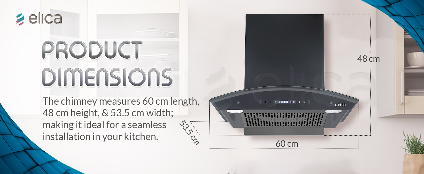 Elica 60 cm 1425 m3/hr Filterless Autoclean Kitchen Chimney with BLDC Motor and 15 Years ...