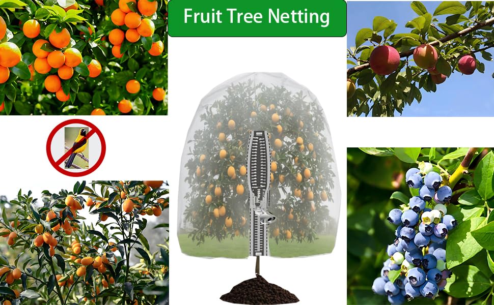 Amazon.com : 2Pack 10×10ft Large Fruit Tree Netting with Zipper Garden Used to Protect Fruit ...
