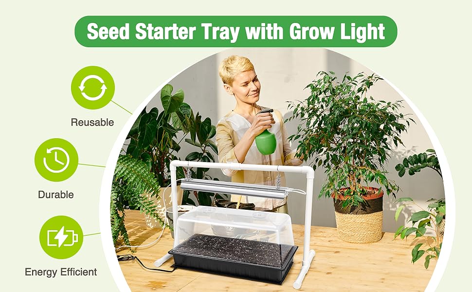 Amazon.com : [Upgraded 1020 Size] Soligt Seed Starter Kit with Grow Light and Heat Mat - Strong ...