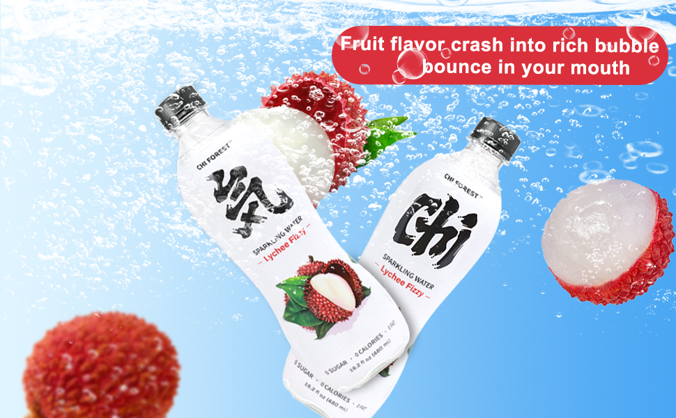 Amazon.com : CHI FOREST Sparkling Water, Lychee Fizzy Flavored Bubbly Sparling Water in Bottle ...