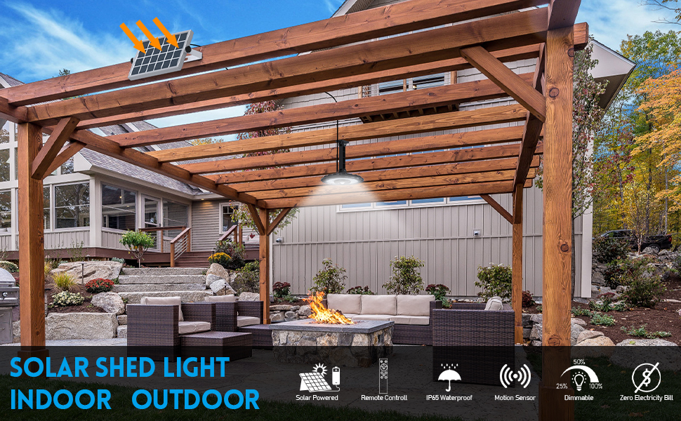 Fxlopower Lampe Solaire Interieur, Lampe Solaire pour Abri avec 6 Modes D'éclairage, Lampe ...