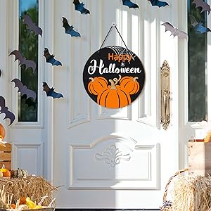 Amazon.com: Halloween Mouse Decorations Door Hanging Sign, Round ...