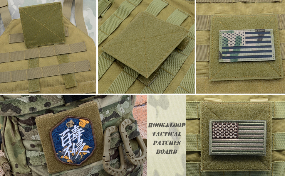 Amazon.com: LytHarvest 2 Pieces Tactical Hook and Loop Molle Panel for Badges and Insignia ...