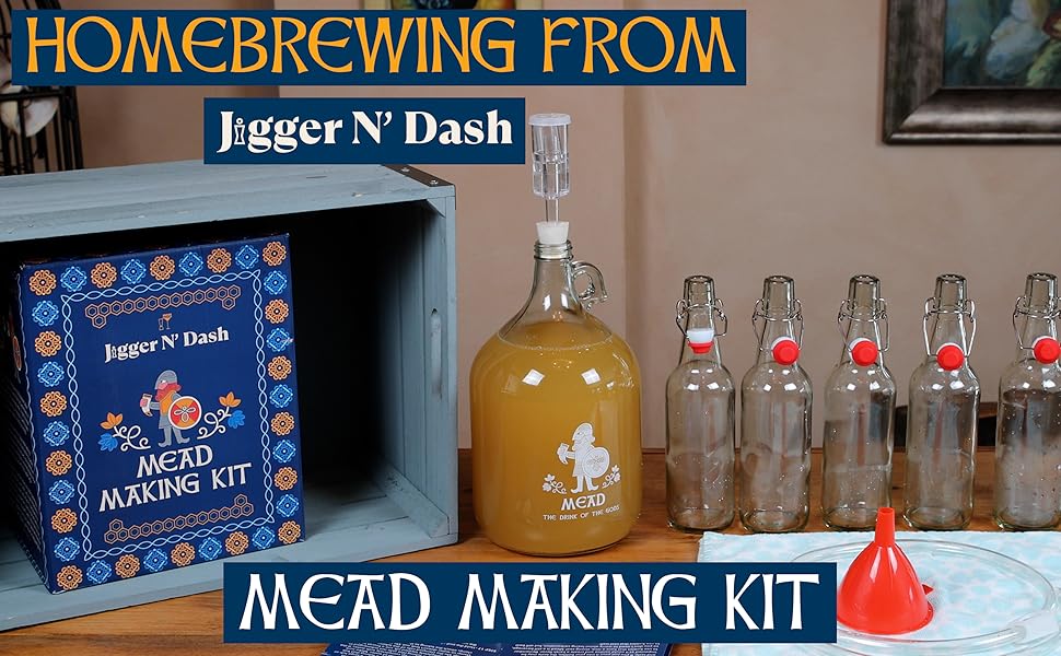 Amazon.com: Jigger N' Dash Mead Making Kit - Reusable Do-It-Yourself Honey Mead Making Kit ...
